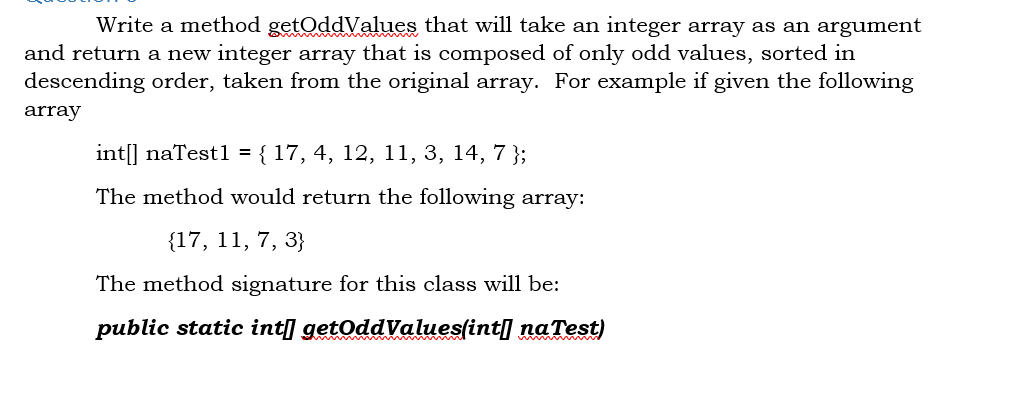 Solved solution should pass this test public void testOdd() | Chegg.com