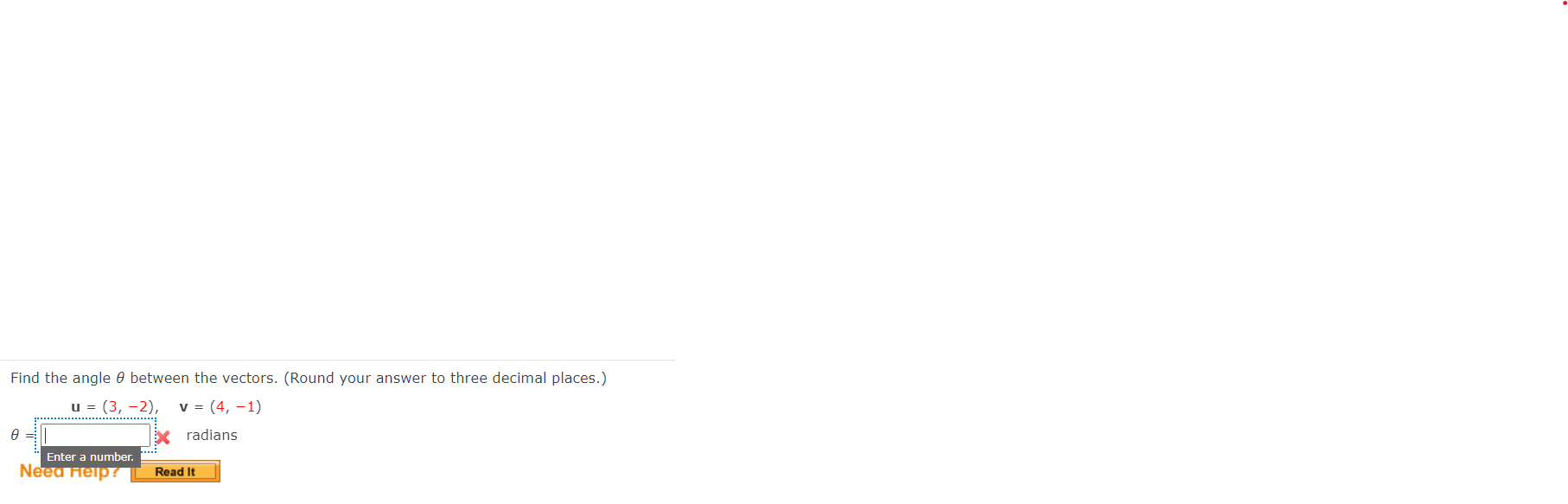 Solved Find the angle θ between the vectors. (Round your | Chegg.com