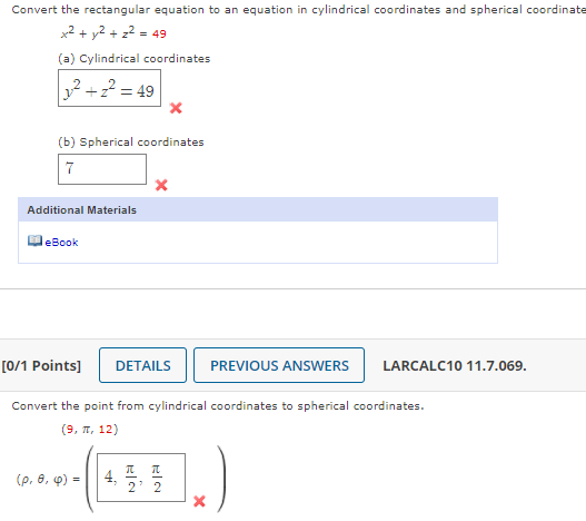Solved Convert the rectangular equation to an equation in | Chegg.com