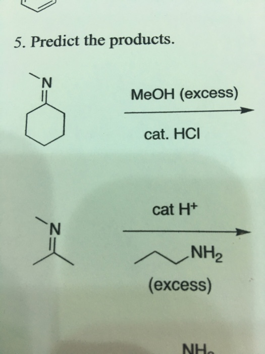Solved 5. Predict the products. MeOH (excess) cat. HCI cat | Chegg.com