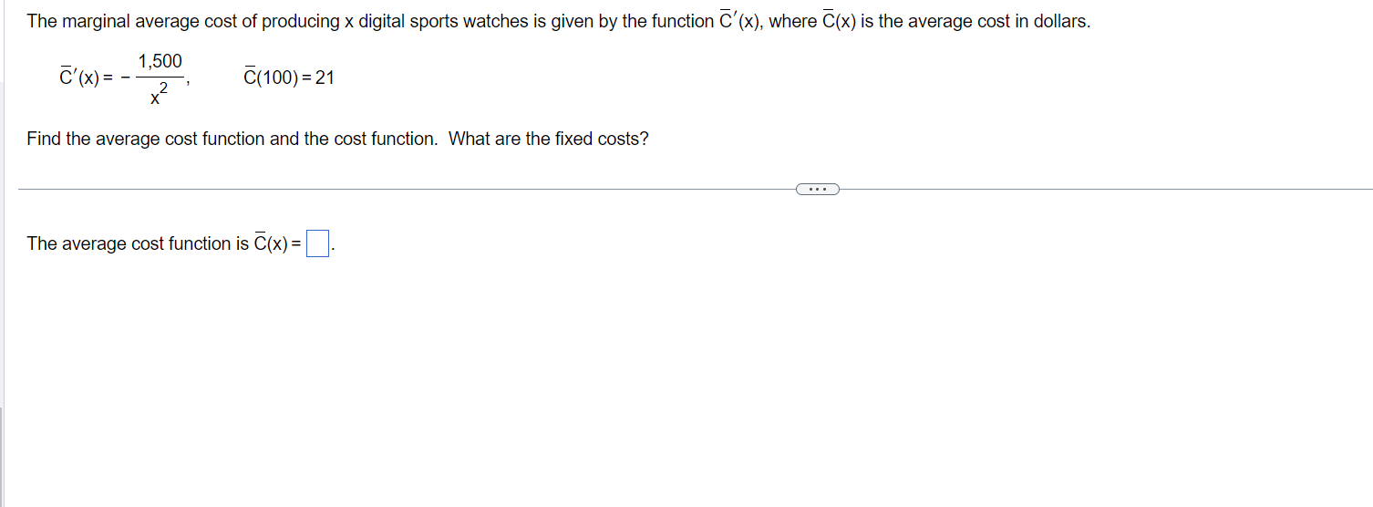 Solved Calc (Question 15) 1. Find Average cost | Chegg.com