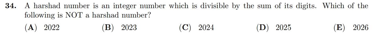Solved 34. A harshad number is an integer number which is | Chegg.com