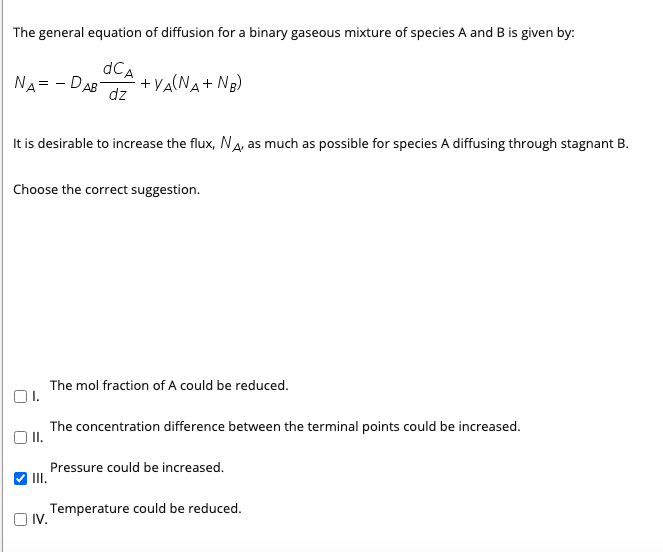 Solved The general equation of diffusion for a binary | Chegg.com