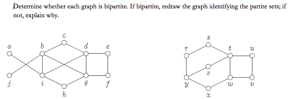 Solved Determine whether each graph is bipartite. If | Chegg.com