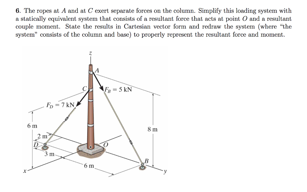 Solved 6. The ropes at A and at C exert separate forces on | Chegg.com