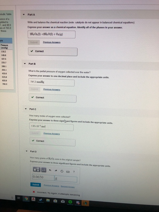 Solved Review | Constants | Periodic Table Hydrogen peroxide | Chegg.com