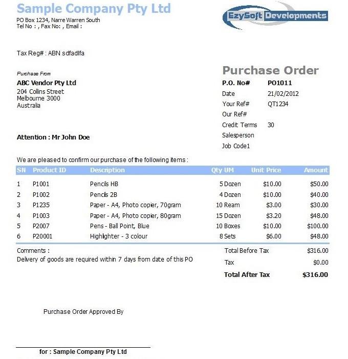 Consider the following purchase order document. It | Chegg.com