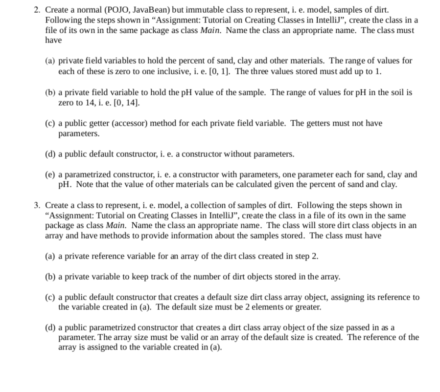 Solved 2. Create a normal (POJO, JavaBean) but immutable | Chegg.com