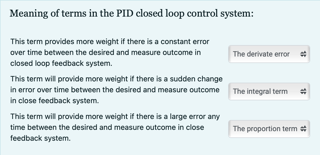 Solved Meaning of terms in the PID closed loop control | Chegg.com