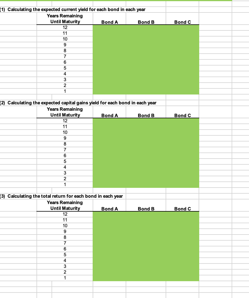 Solved What is the expected current yield for each bond in | Chegg.com