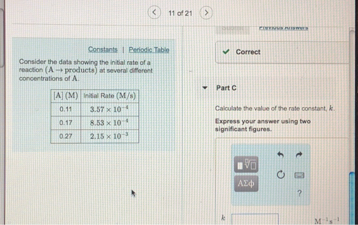 Solved 9 of 21> Part D Constants Periodic Table A reaction | Chegg.com
