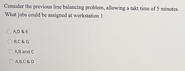 Solved Consider the following line balancing problem, | Chegg.com