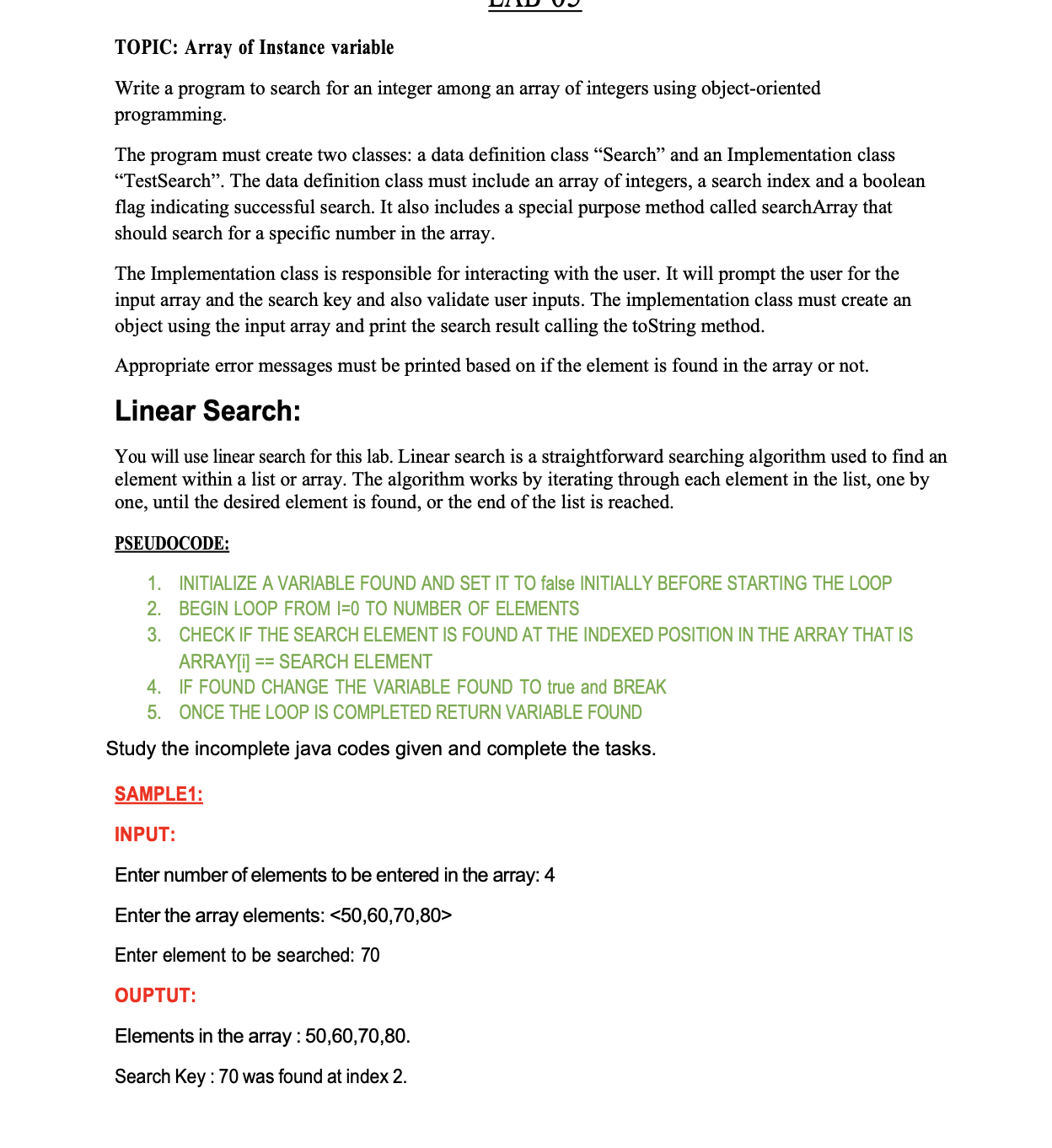 Solved pls help i need whole completed jva codsm(lab5) | Chegg.com