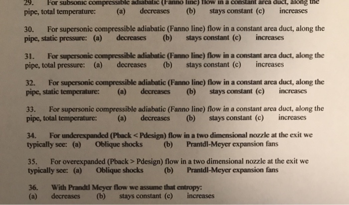Solved For supersonic compressible adiabatic (Fanno line) | Chegg.com