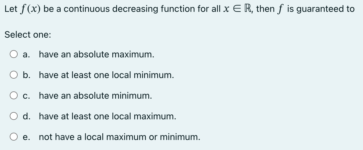 Solved Let f(x) be a continuous decreasing function for all | Chegg.com