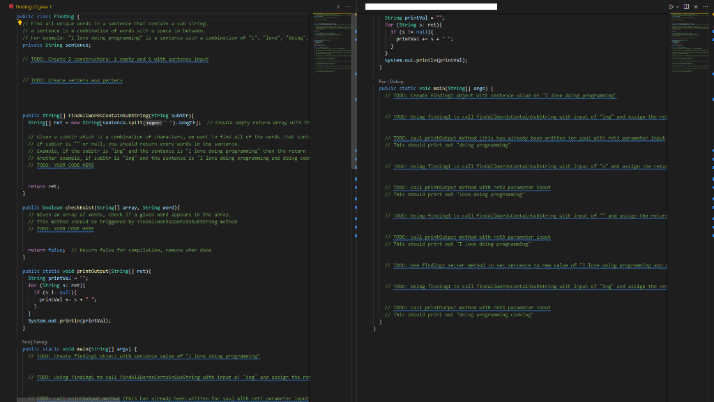 Finding (7) JAVA 1 public class Finding { // Find All | Chegg.com