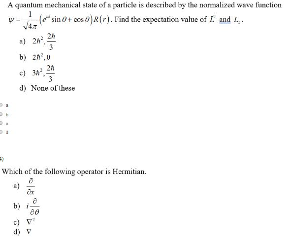 Solved A quantum mechanical state of a particle is described | Chegg.com