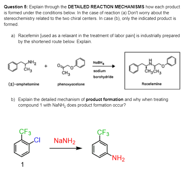 Solved Question 5: Explain through the DETAILED REACTION | Chegg.com