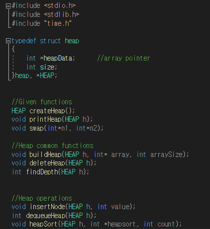 Solved code by C Language) example of 'heap header | Chegg.com