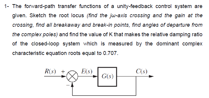 1- The forward-path transfer functions of a | Chegg.com