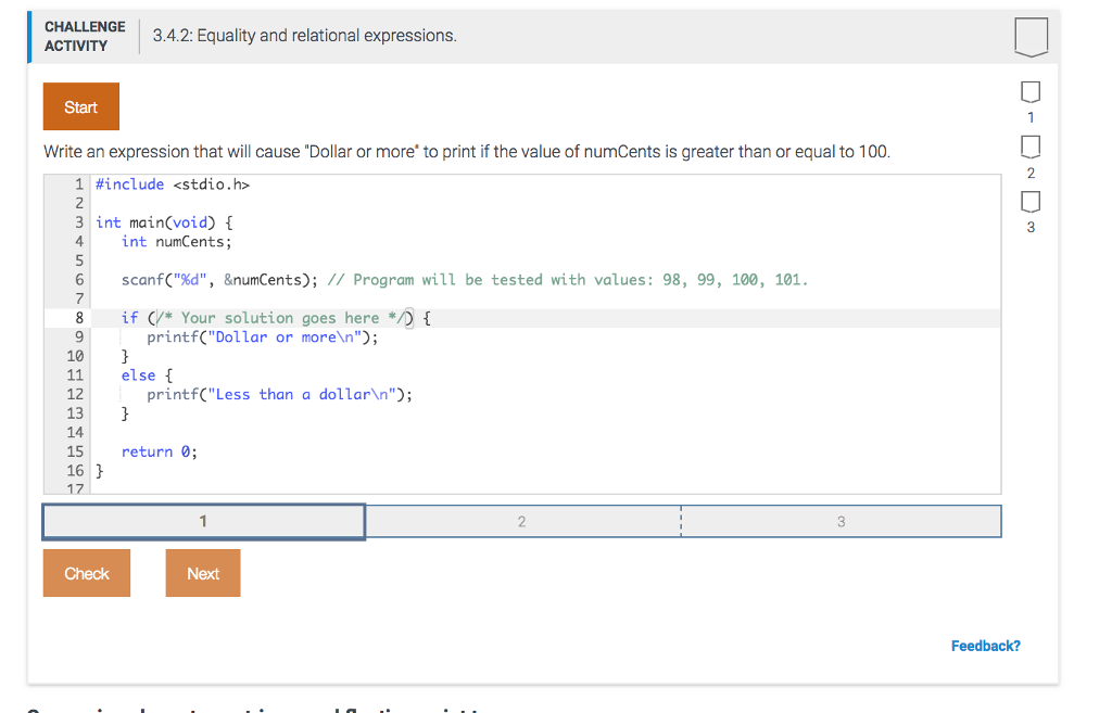 Solved CHALLENGE ACTIVITY 3.4.2: Equality and relational | Chegg.com