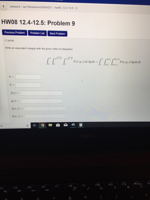 Solved webwork/spr19mdranam2450s021 / hw08 12.4-12.5/9 HW08 | Chegg.com
