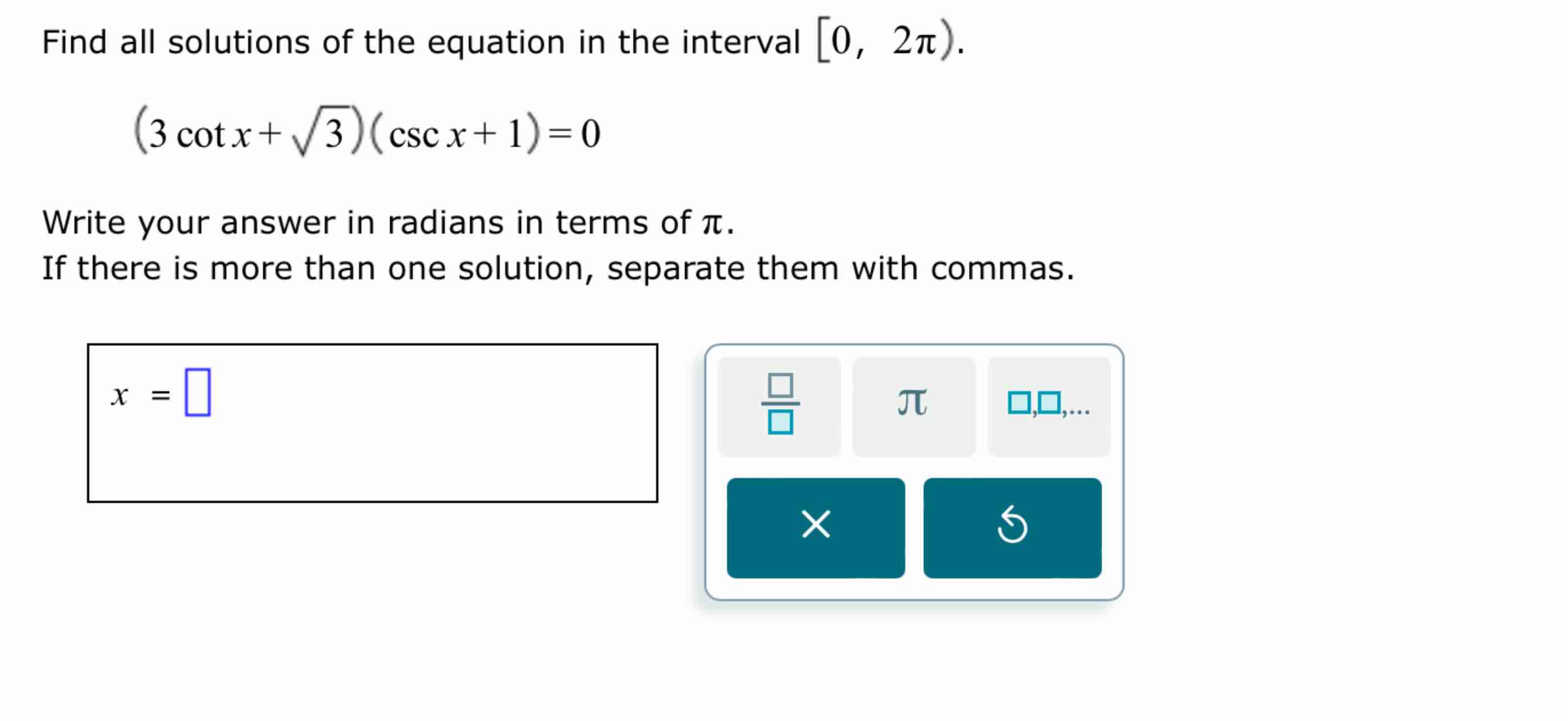 Solved Find all solutions of ﻿the equation in ﻿the interval | Chegg.com