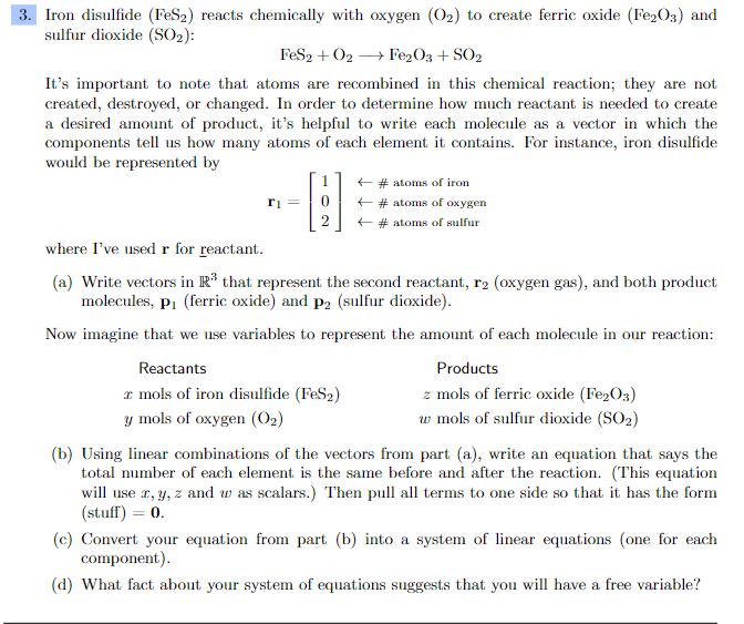 Solved Iron disulfide (FeS2) reacts chemically with oxygen | Chegg.com