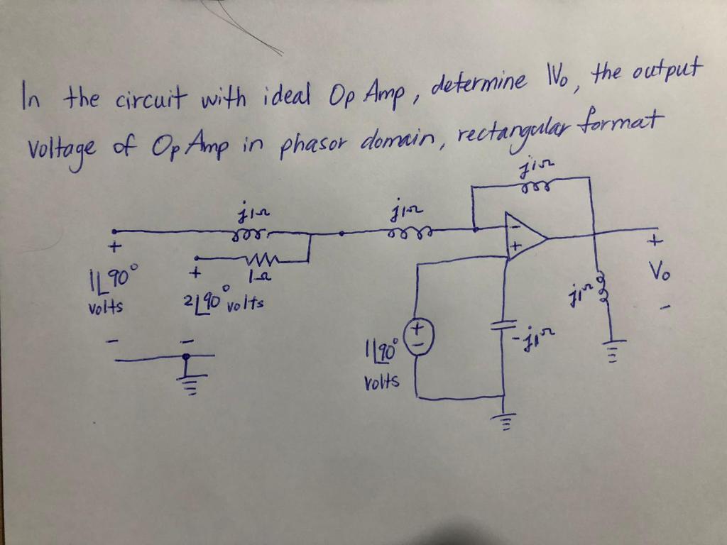 Solved In the circuit with ideal Op Amp, determine Wo, the | Chegg.com