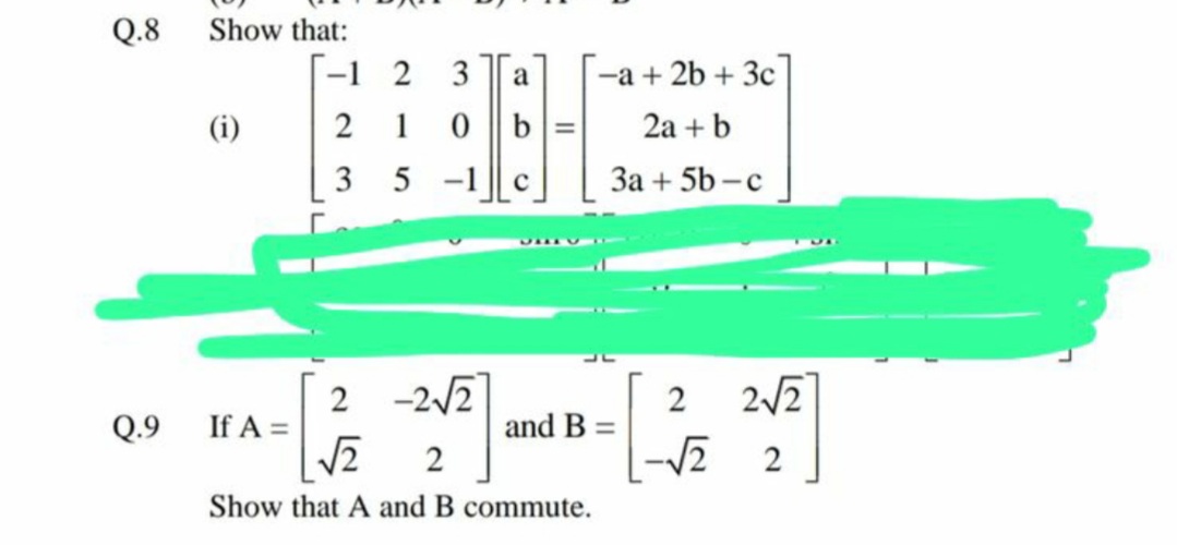 Solved Q.8 Show that: (i) | Chegg.com