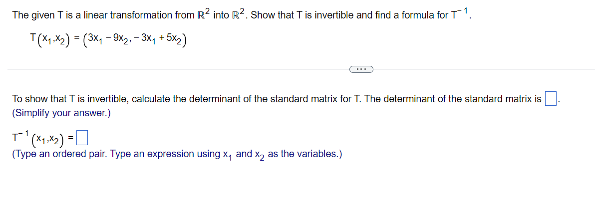 Solved The given T is a linear transformation from R2 into | Chegg.com