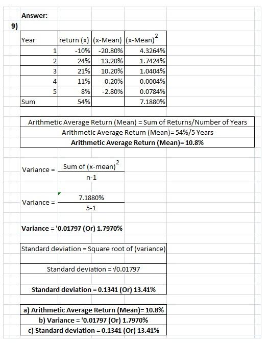 Solved Answer #10 #9 is provided below 9. Calculating | Chegg.com