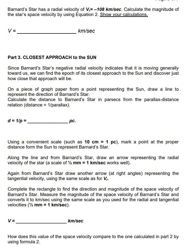 Proper Motion of a Star In this exercise you will | Chegg.com