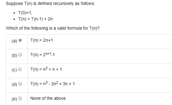 Solved Suppose T(n) is defined recursively as follows: • | Chegg.com