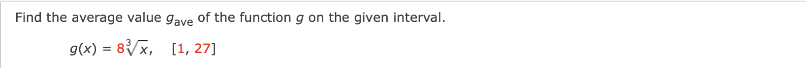 Solved Find the average value gave of the function g on the | Chegg.com
