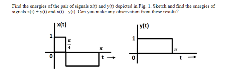 Solved Find the energies of the pair of signals x(t) and | Chegg.com