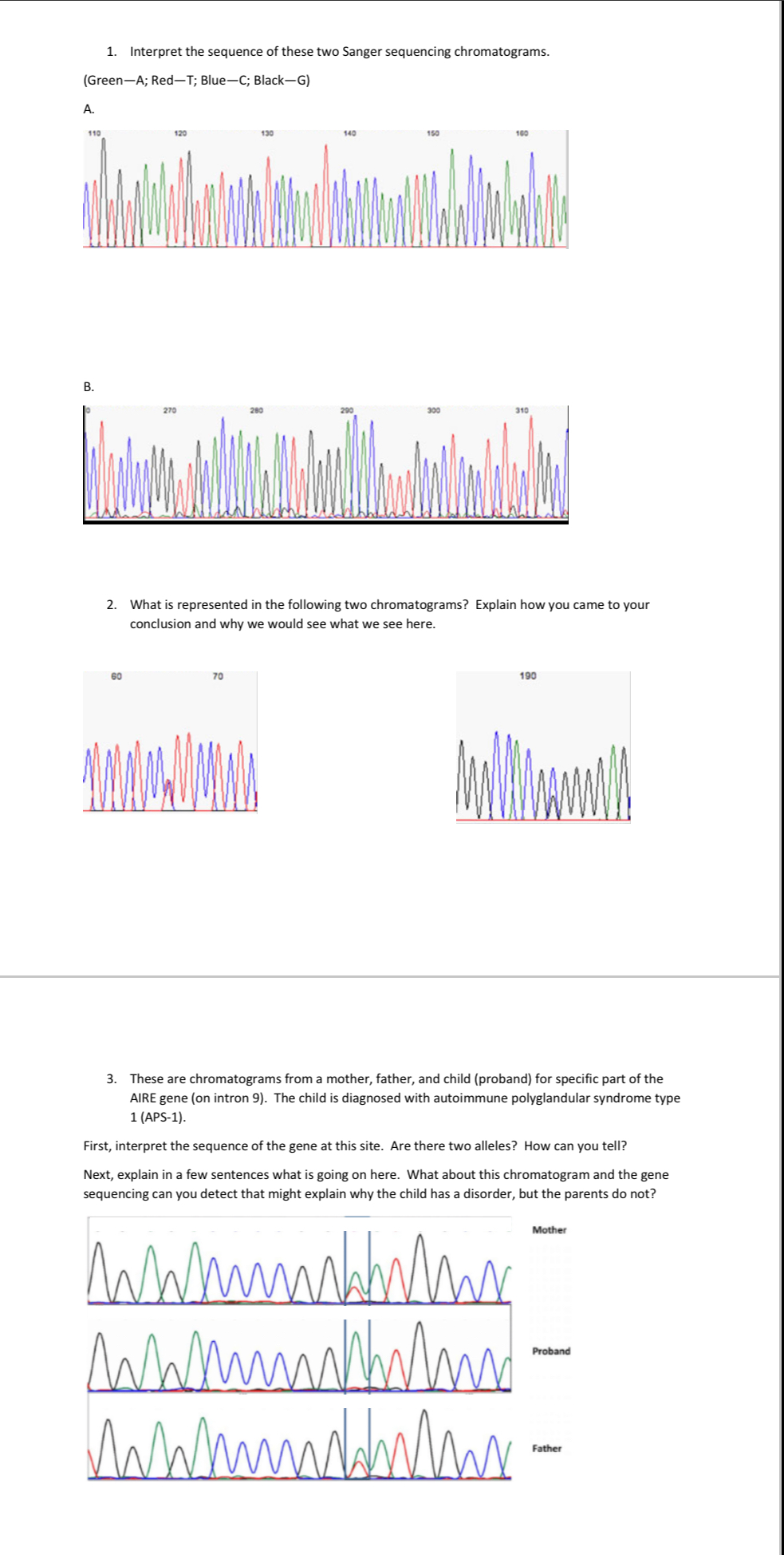 Solved 1. ﻿Interpret the sequence of these two Sanger | Chegg.com