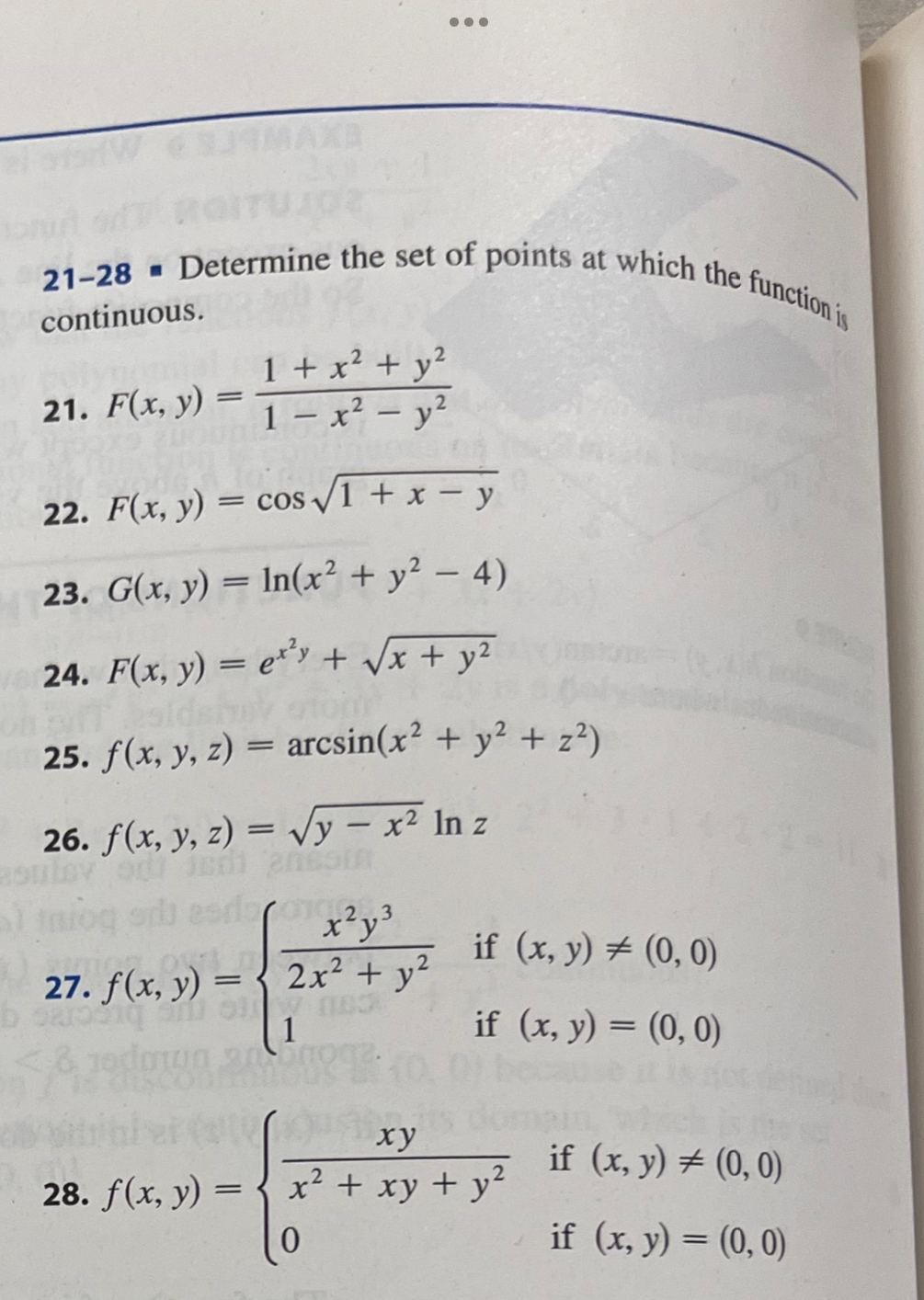 Solved 21-28 - Determine the set of points at which the | Chegg.com