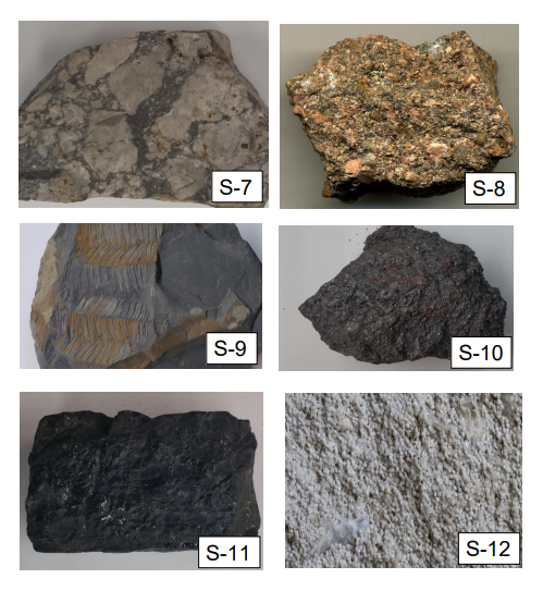 Solved Samples for Sedimentary Rock Identification S-1 S-2 | Chegg.com