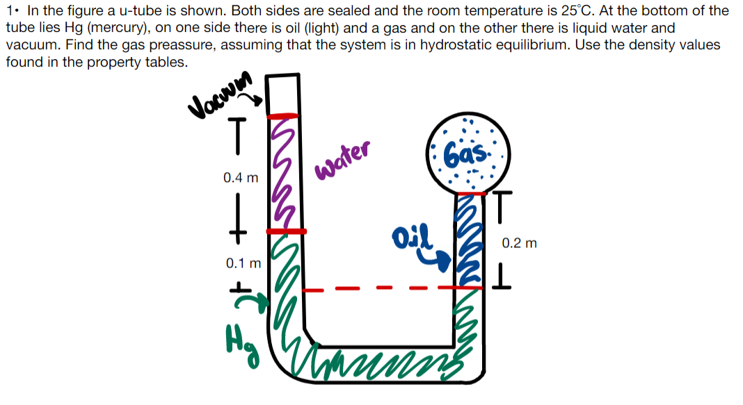 Solved density H2O = 997 kg/m3, density Hg = 13600 kg/m3, | Chegg.com