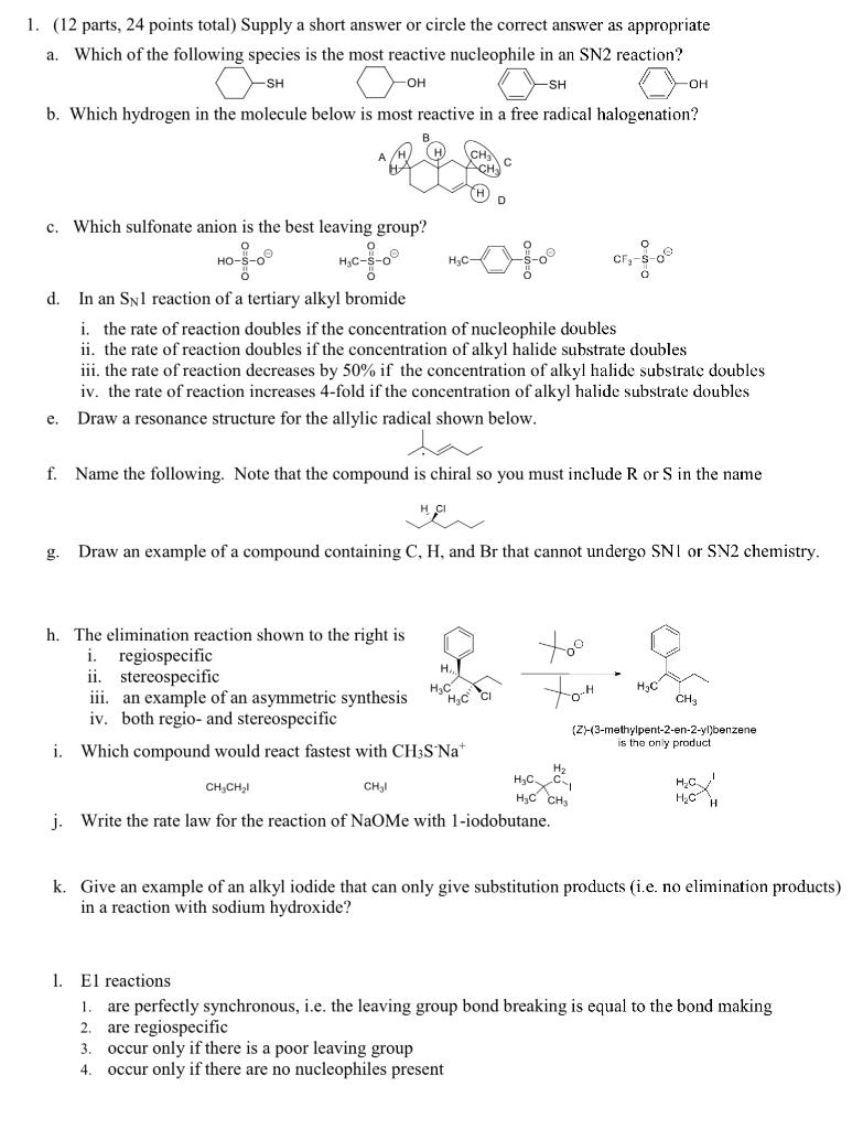 Solved 1. (12 parts, 24 points total) Supply a short answer | Chegg.com Solved 1. (12 parts, 24 points total) Supply a short answer | Chegg.com