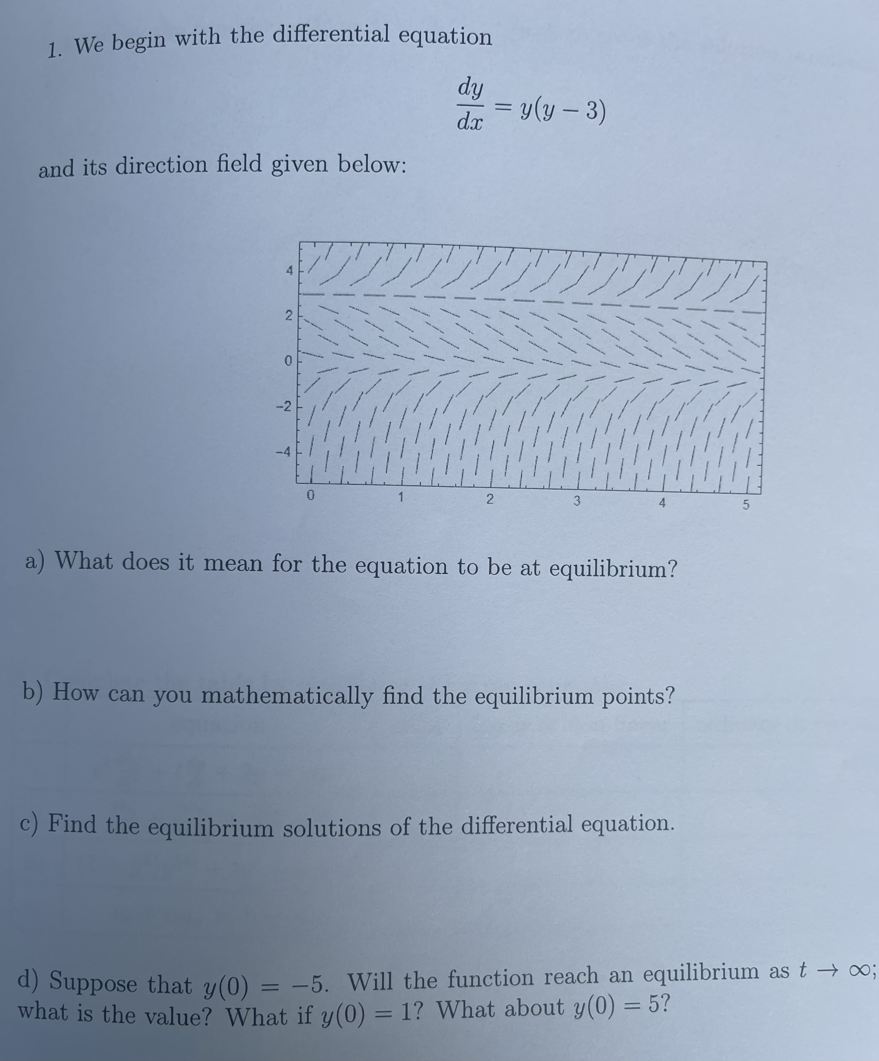 Solved 1. We begin with the differential equation | Chegg.com