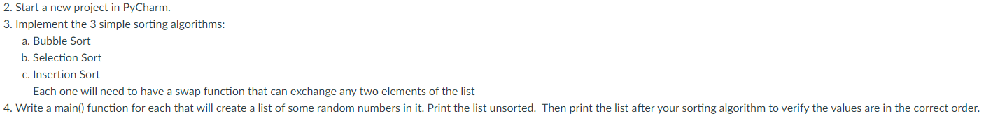 Solved 2. Start a new project in PyCharm. 3. Implement the 3 | Chegg.com