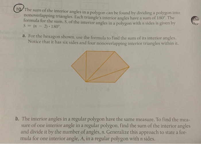 Solved 10 The sum of the interior angles in a polygon can be | Chegg.com