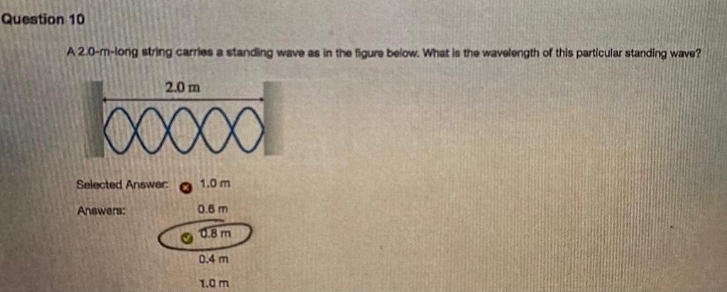 Solved Question 10 A 2.0-m-long string carries a standing | Chegg.com