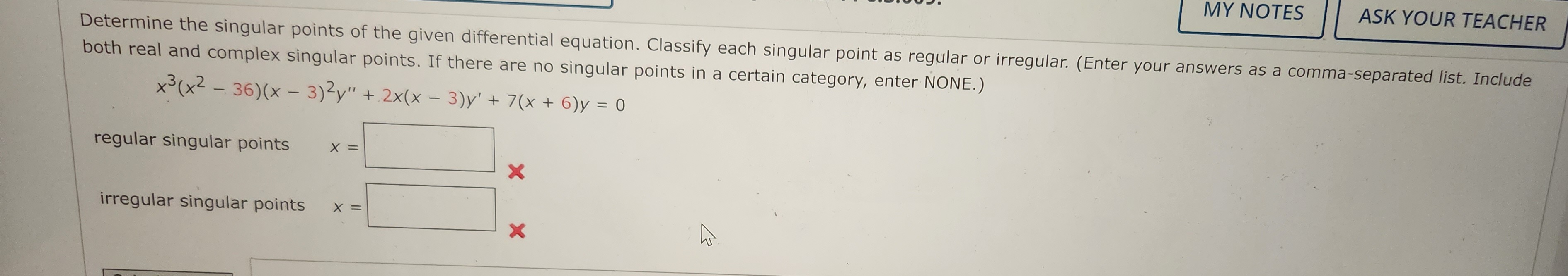 Solved Determine the singular points of the given | Chegg.com
