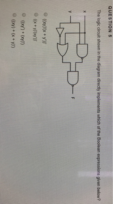 Solved QUESTION 5 The logic circuit shown in the diagram | Chegg.com