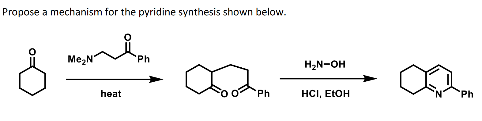 Solved Propose a mechanism for the pyridine synthesis shown | Chegg.com