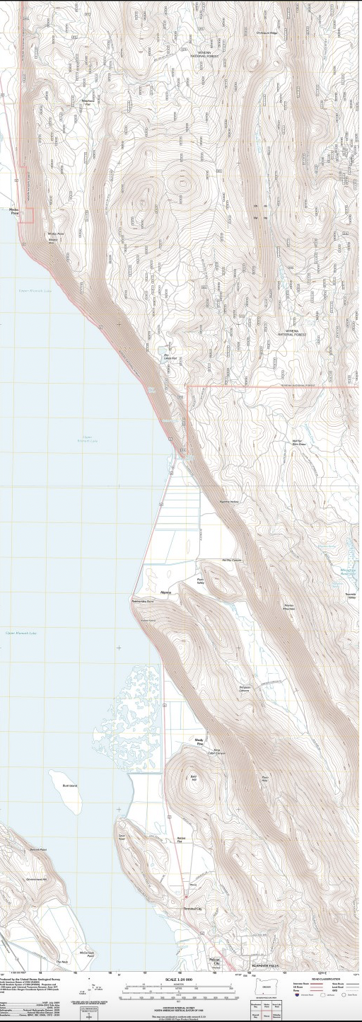 1. Locate Modoc Point on the topographic map. It is | Chegg.com