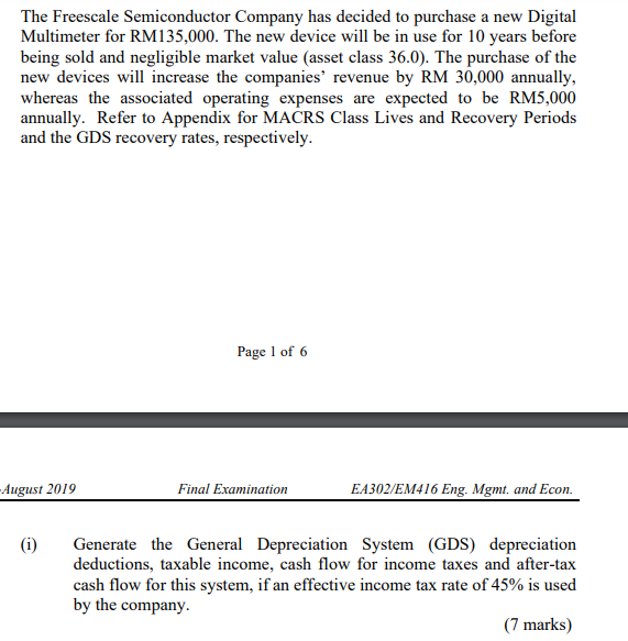 Solved The Freescale Semiconductor Company has decided to | Chegg.com